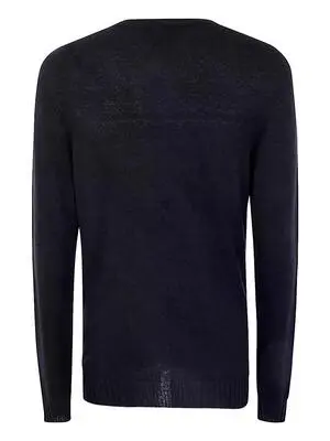 MD75 Cashmere Jumper With Ribbed Detailing - Blue