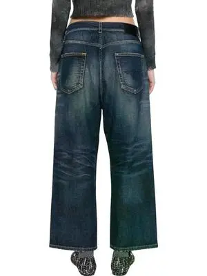 R13 Whiskered Boyfriend Jeans - Blue