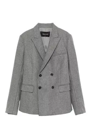 Fabiana Filippi Double-breasted Flannel Blazer - Grey