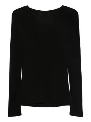 BOSS Cowl Neck Crepe Top - Black