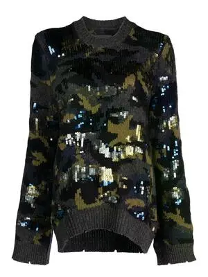 Zadig&Voltaire Sequin-embellished Merino Wool Jumper - Grey