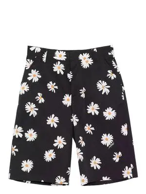 Moschino Daisy-print Tailored Shorts - Black