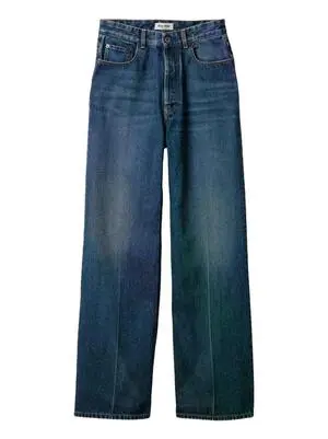 Miu Miu Logo-appliqué Jeans - Blue