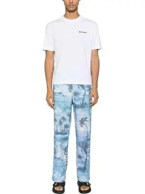 Palm Angels Graphic Print Straight-leg Trousers - Blue