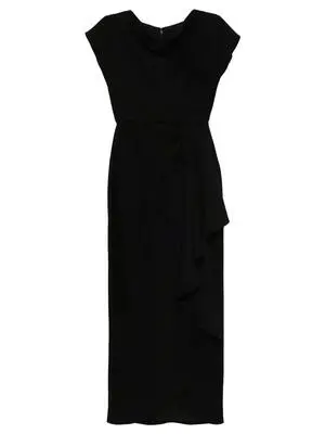 Amsale Draped Crepe Gown - Black