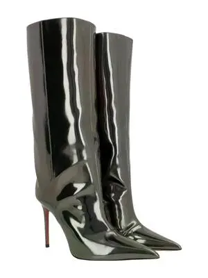 Amina Muaddi 95mm Fiona Boots - Silver