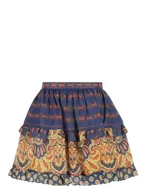 VALENTINO Valentino Garavani Mini Voyage Imaginaire Linen Skirt