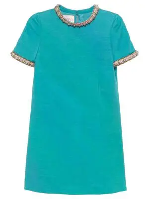 Valentino Garavani Embellished Shift Dress - Blue