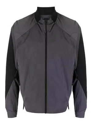 J.L-A.L Zip-up High-neck Panelled Jacket - Grey