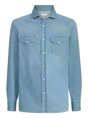 BRUNELLO CUCINELLI Denim Press-stud Fastening Shirt