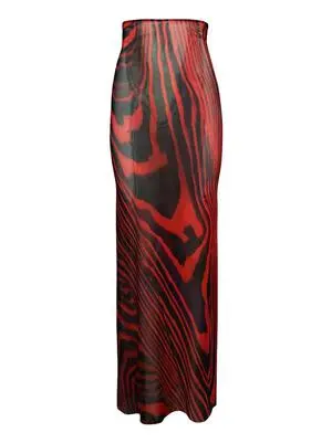 David Koma Printed Maxi Skirt - Red