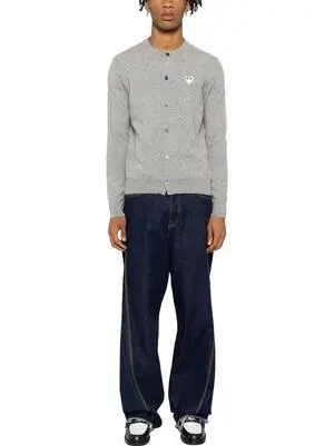 Play Comme Des Garcon Comme Des Garçons Play Wool Cardigan Grey