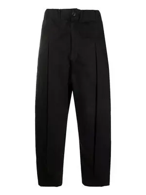 SAGE NATION Box-pleat Wide-leg Trousers - Black