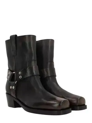 Paris Texas Roxy 45mm Leather Biker Boots - Black
