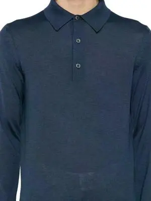 TOM FORD Long-sleeved Polo Shirt - Blue