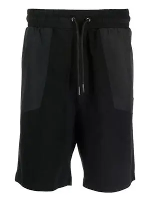 Hugo Drawstring Shorts With Silver-tone Logo Plaque - Black