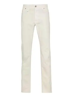 Brioni Brioni Chamonix Mid-Rise Straight-Leg Jeans Neutrals