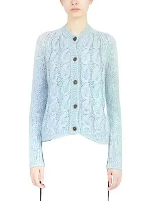 MAISON MARGIELA Mohair Blend Button-up Cardigan - Blue
