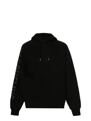 Jacquemus Le Hoodie Typo Cotton Top - Black