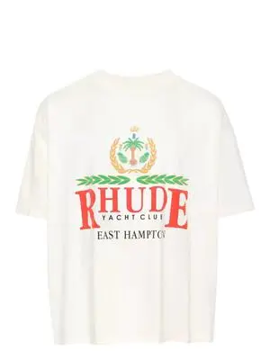 Rhude East Hampton Crest Cotton T-shirt - Neutrals