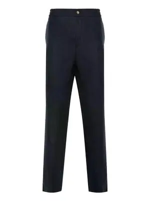 Etro Herringbone Linen Trousers - Blue
