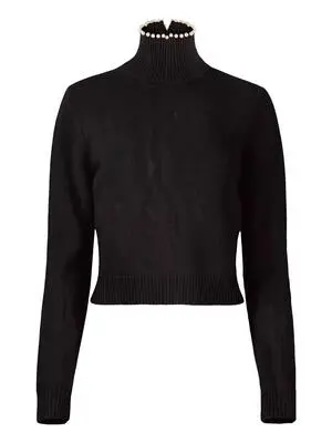 Nina Ricci Embellished Wool-blend Jumper - Black