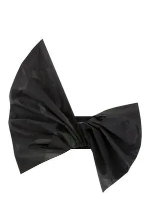 Nina Ricci Oversize Bow Detail Strapless Jacquard Top - Black