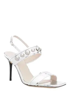 IRO PARIS Studded Leather Sandals - Silver