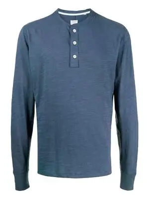 Rag & Bone Cotton Henley T-shirt - Blue