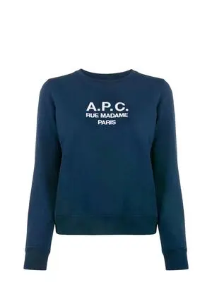 A.p.c. Tina Logo Embroidered Sweatshirt - Blue