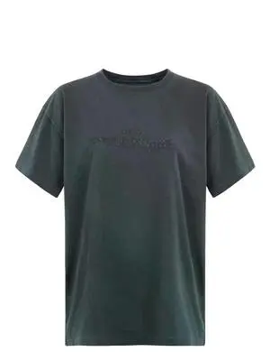MAISON MARGIELA Maison Margiela Logo Embroidered Cotton T-Shirt Grey