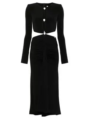 NISSA Open-back Midi Dress - Black