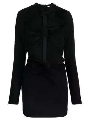 MSGM Cut-out Knot Detail Mini Dress - Black