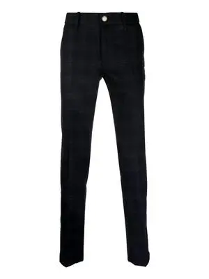 Jacob Cohen Plaid Check Wool-blend Tapered Trousers - Blue