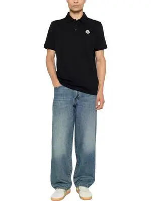 Moncler Logo-appliqué Polo Shirt Blue
