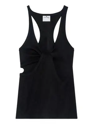 COURREGES Stretch-knit Cut-out Tank Top - Black