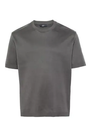 Herno Piqué-weave T-shirt - Grey