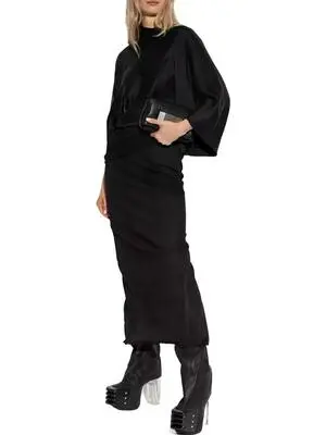 Rick Owens Cylinder Draped Sleeve Top - Black