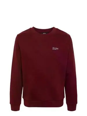 A.p.c. Embroidered Logo Crewneck Sweatshirt - Red
