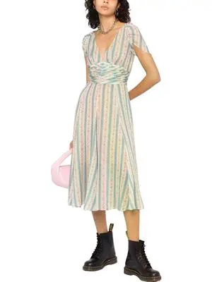 Dsquared2 Floral Print Flared Tea Dress - Neutrals