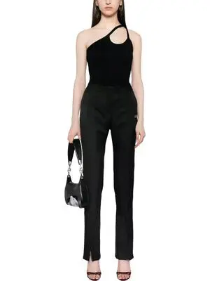 Off-White Slitted Twill Trousers - Black