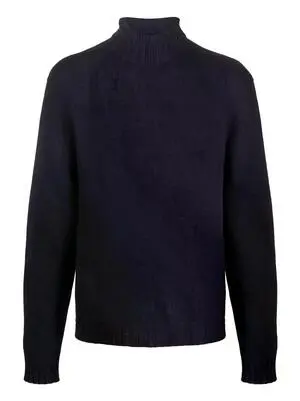 Palm Angels Logo-knit Roll-neck Jumper - Blue