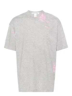 Comme Des Garçons Paint Splatter-detail T-shirt - Grey
