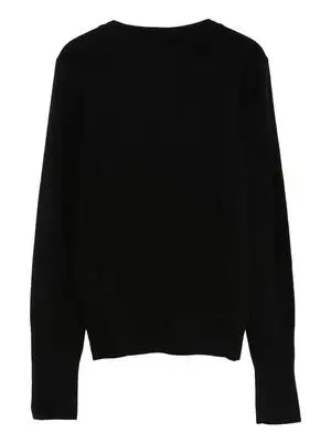 PATRIZIA PEPE Patrizia Pepe Cashmere V-Neck Sweater With Silver-Tone Logo Plaque