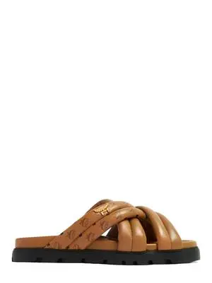 MCM MCM Visetos Print Leather Slides