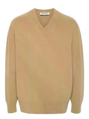 RÓHE Brushed V-neck Sweater - Brown