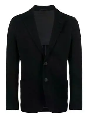 Giorgio Armani Single-breasted Herringbone Blazer - Blue
