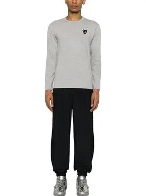 Play Comme Des Garcon Double Heart Patch T-shirt - Grey