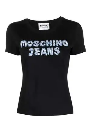 Moschino Logo Print Cotton T-shirt - Black