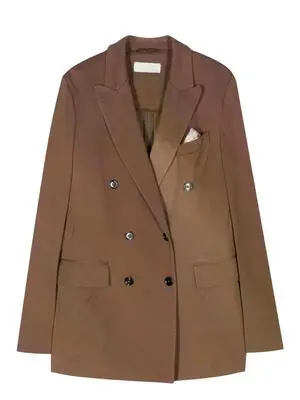 CIRCOLO 1901 Pocket-square Double-breasted Blazer - Brown
